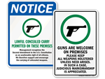 Gun Signs | Guns Not Allowed Signs
