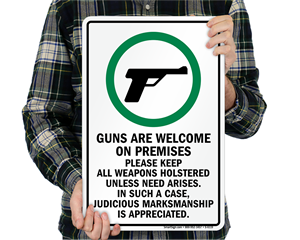Guns are Welcome Signs | Guns Allowed Signs