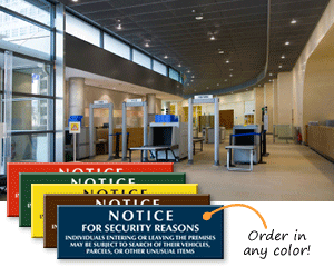 Metal Detector and Security Checkpoint Signs