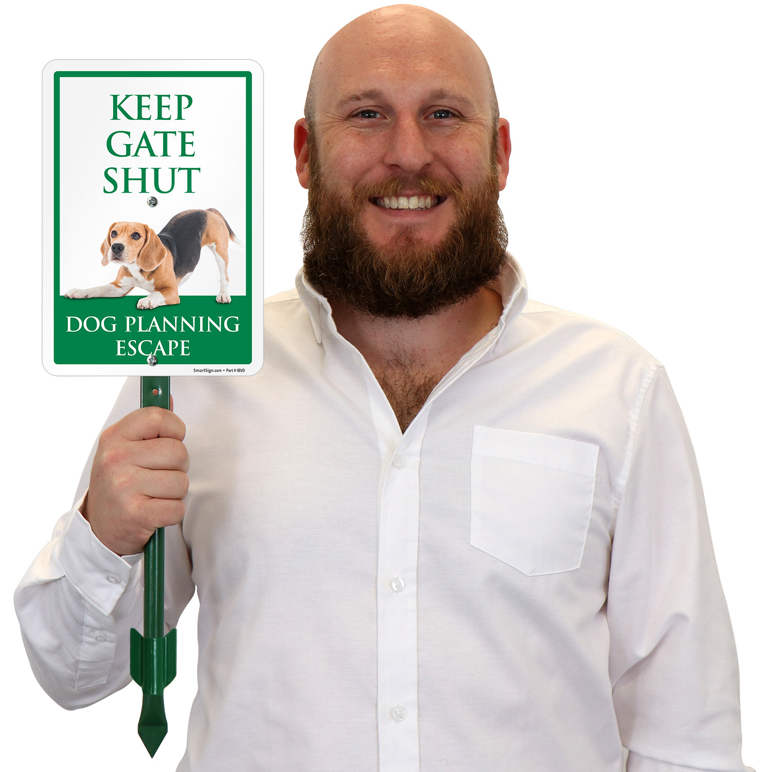 Keep Gate Shut Dog Planning Escape Gate Warning Sign, SKU: S2-5821