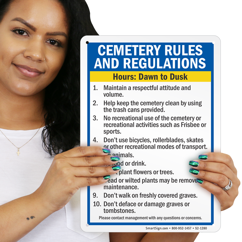 Cemetery Rules And Regulations Sign SKU S2 1280 Cemetery Rules And Regulations Sign SKU S2 1280