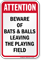 Field Safety and Baseball Field Warning Signs